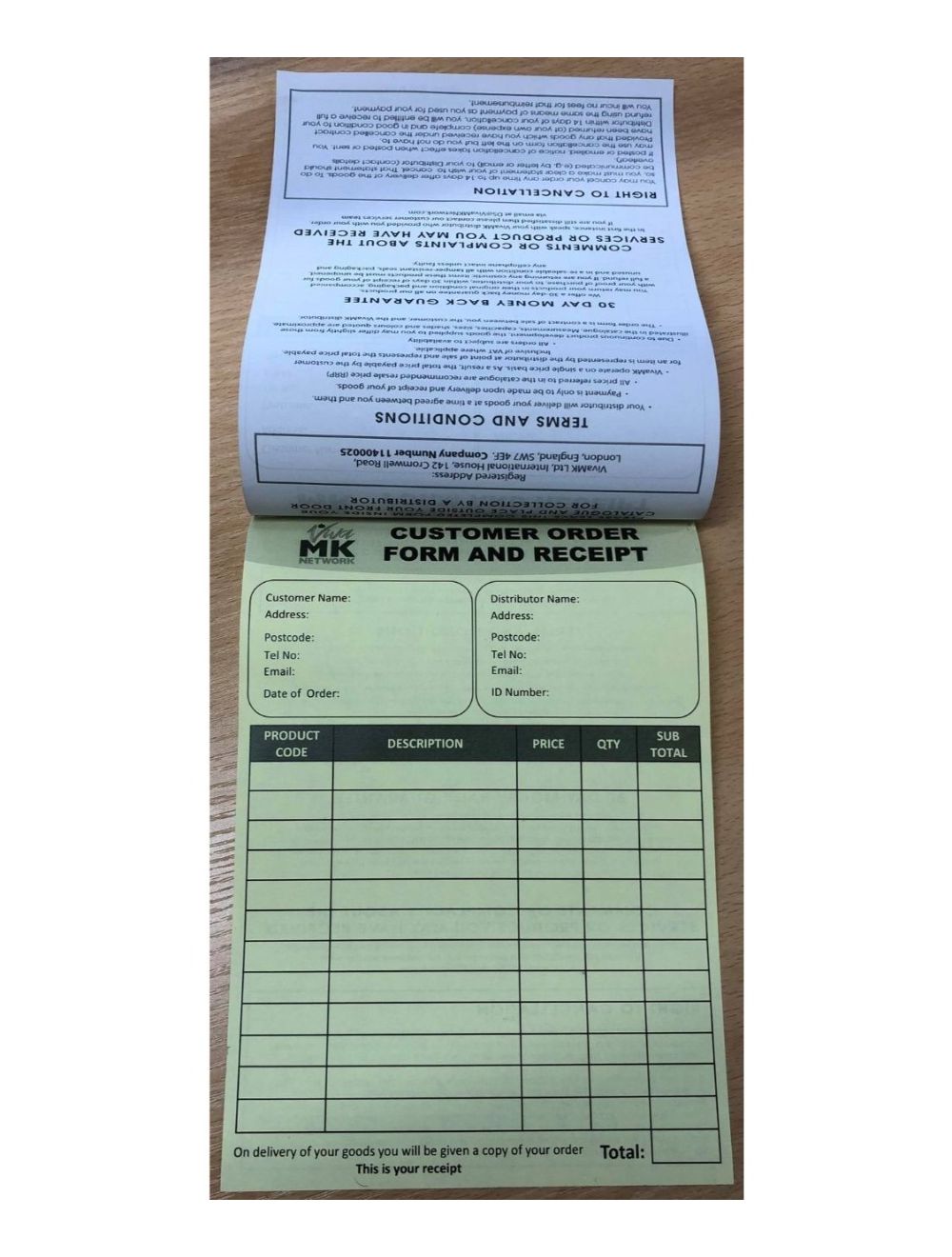 Order Forms Carbon Copy 100 